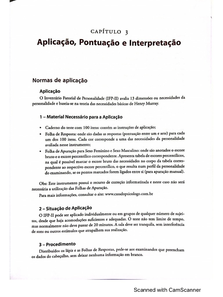 IFP-II Inventário Fatorial de Personalidade 14.86 Anos Manual | PDF