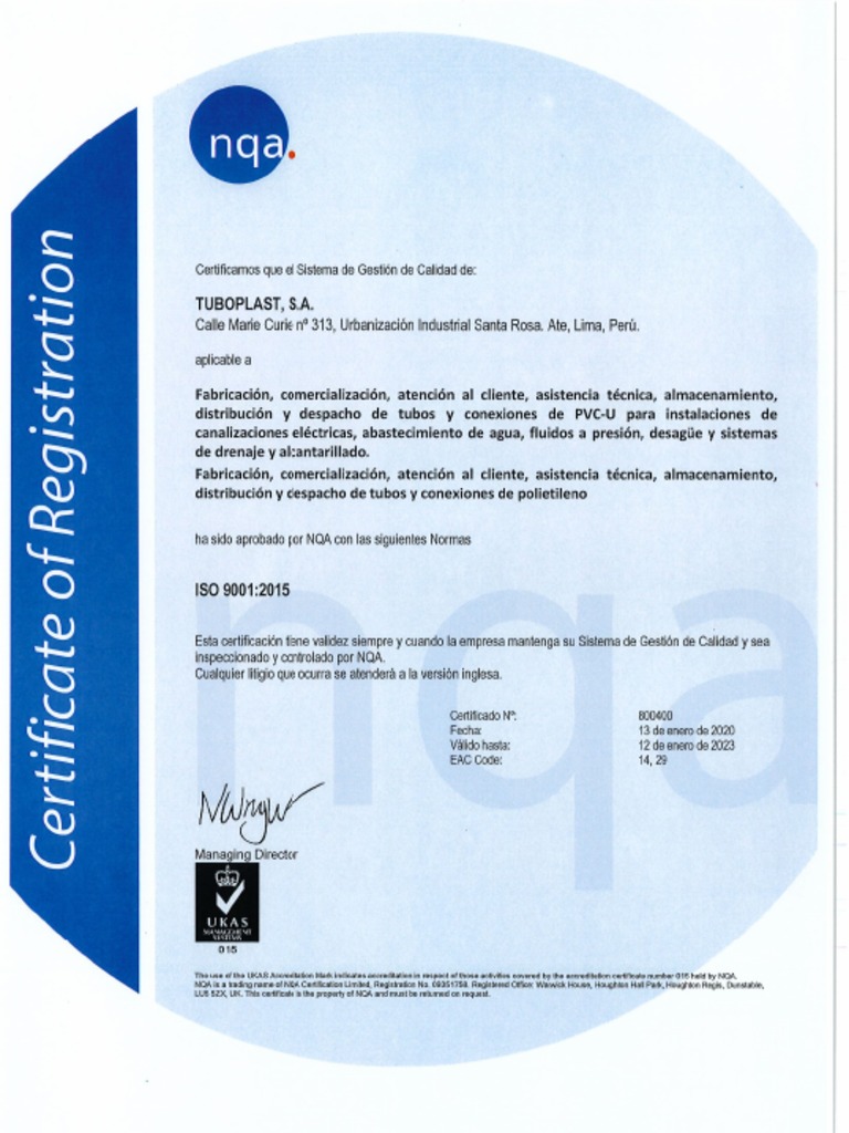 Certificado ISO 9001 y 14001 | PDF