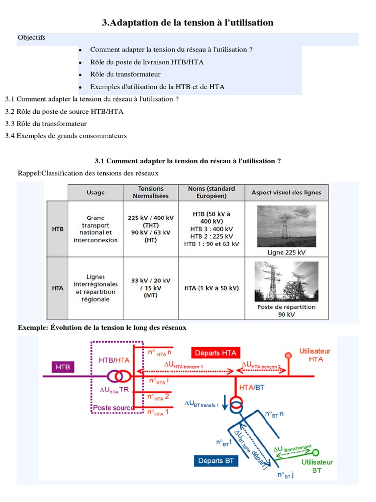 Adaptation de la Tension Électrique | PDF | Transformateur électrique ...