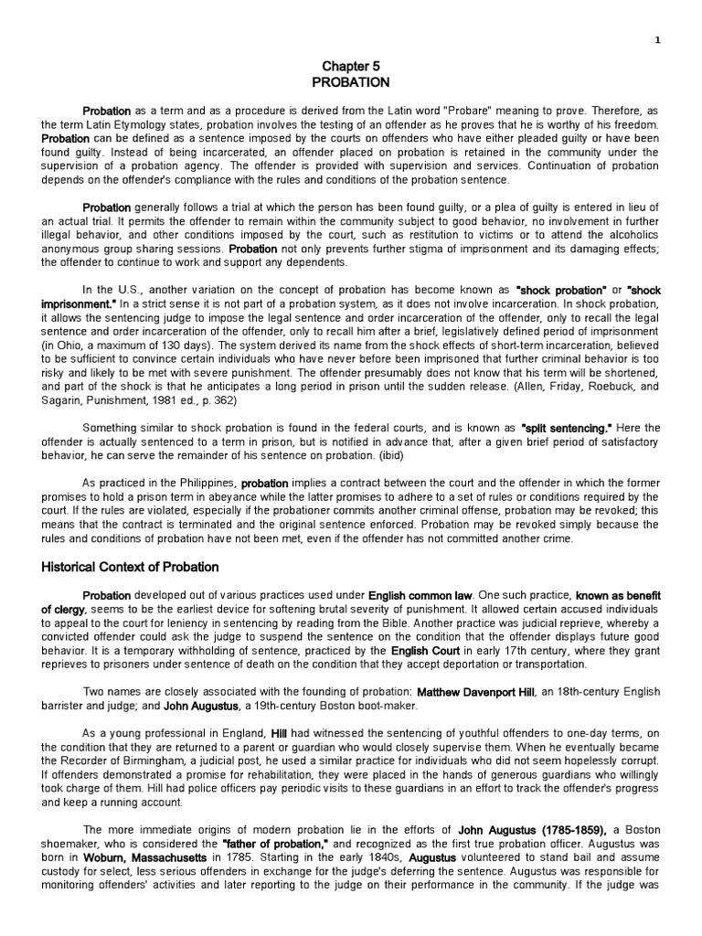 CHAPTER 5 Probation | PDF | Probation | Parole