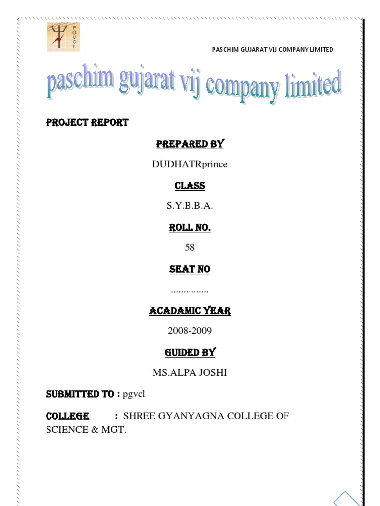 PGVCL Project Report-Bba-Mba Project Report | PDF | Ac Power Plugs And Sockets | Refrigerator