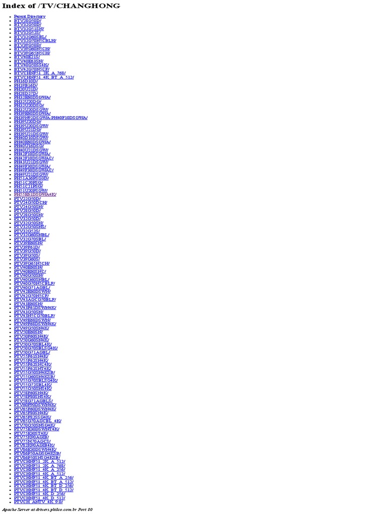 Changhong TV Model Index Directory | PDF | Software | Computing