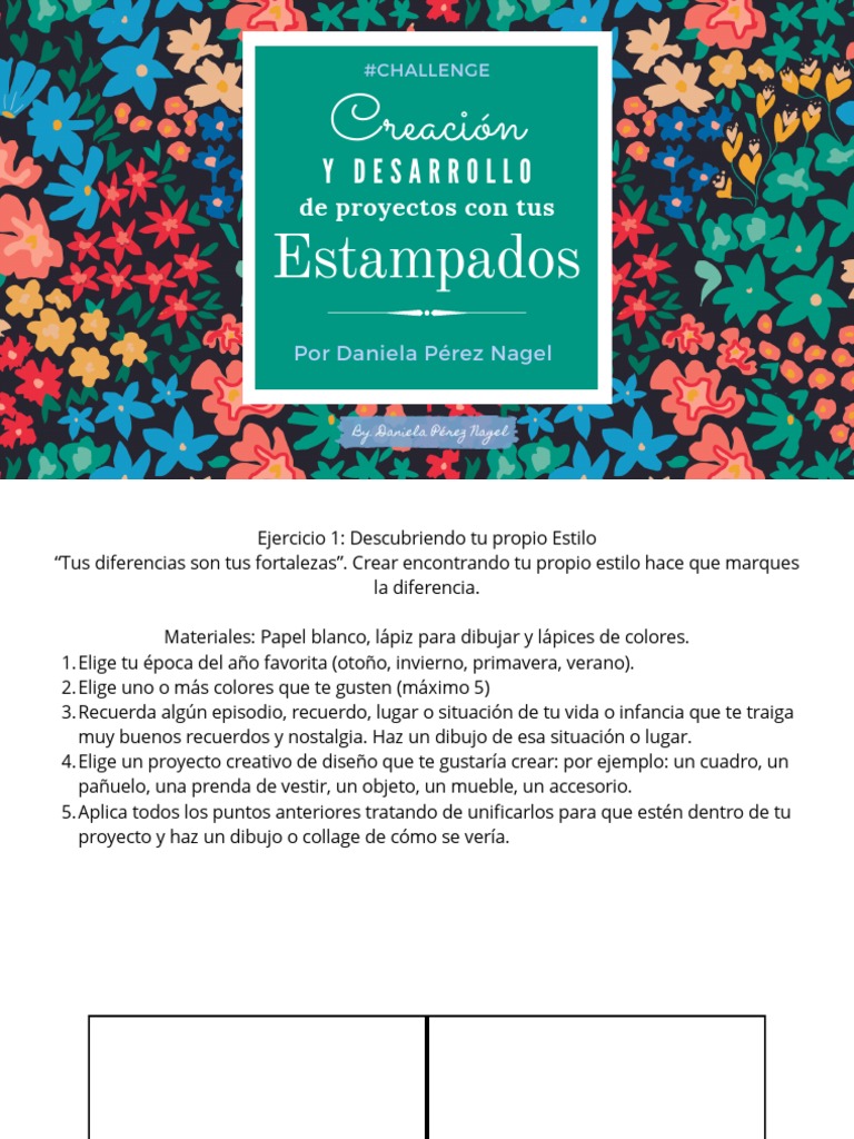 Guia de Trabajo para La Creación y Desarrollo de Proyectos Con Estampados | PDF | Dibujo | Collage