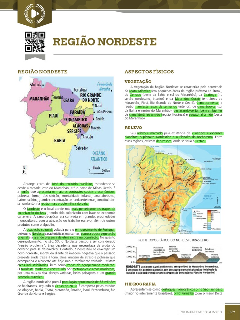 Aspectos Físicos e Econômicos do Nordeste | PDF | Agricultura | Brasil