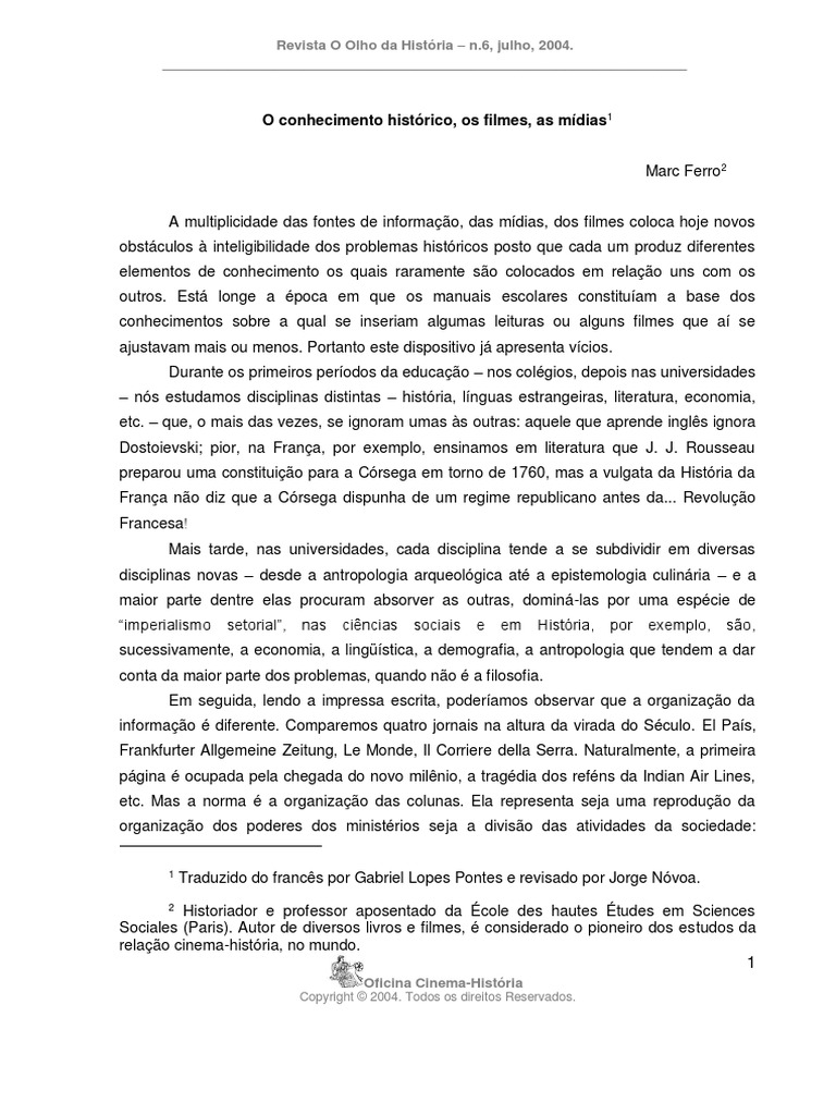 Conhecimento Historico Filmes Midias | PDF | França | Conhecimento Conhecimento Historico Filmes Midias | PDF | França | Conhecimento