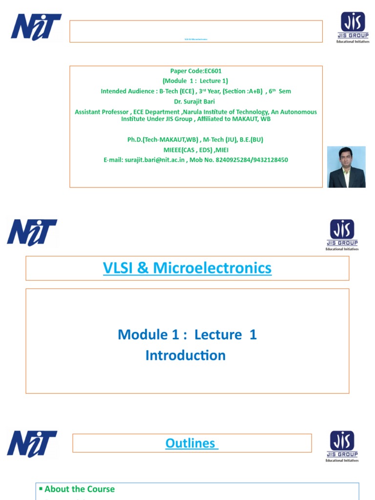 NIT 1 4 7040 Lecture 1 VLSI EC601 | PDF | Cmos | Integrated Circuit NIT 1 4 7040 Lecture 1 VLSI EC601 | PDF | Cmos | Integrated Circuit