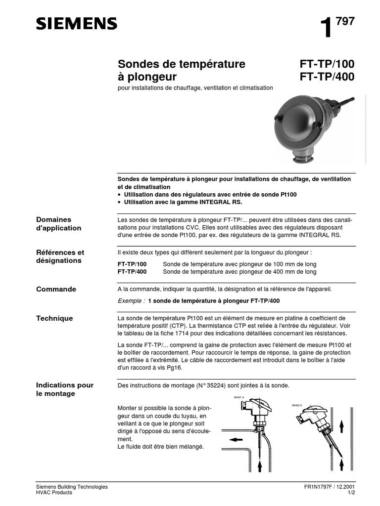 FT-TP - 100 - FT-TP - 400 - Fiche Technique - FR | PDF