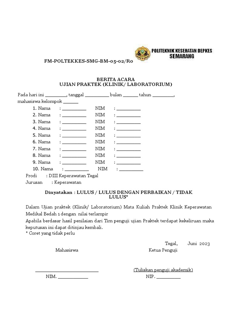 FM Poltekkes SMG BM 05 02/R0 | PDF