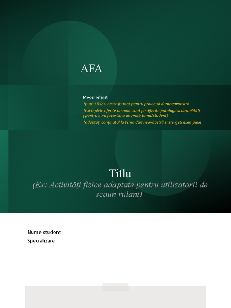 Exemplu Proiect AFA 2022 | PDF