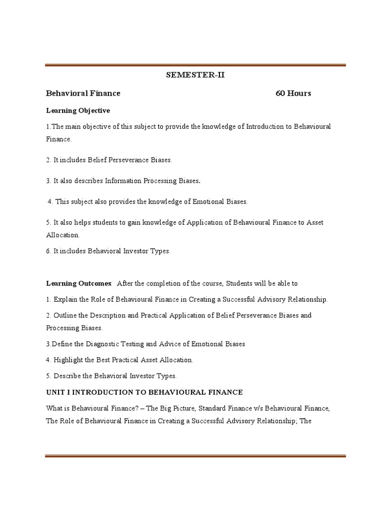 behavioral finance | PDF
