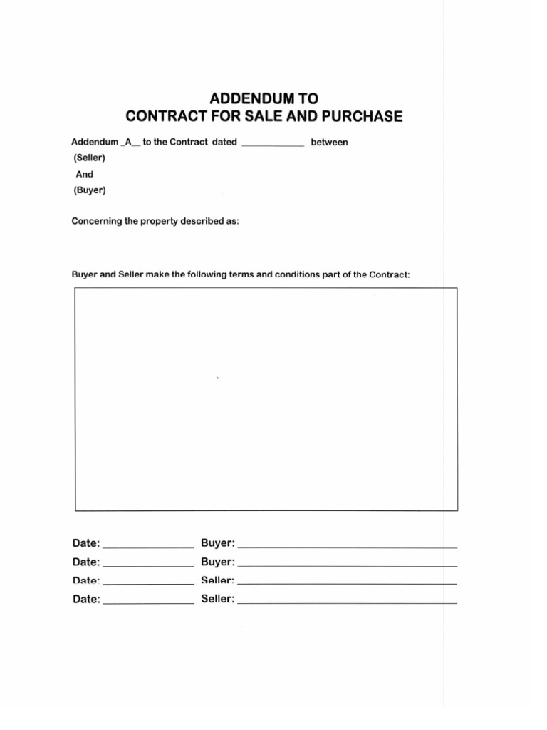 Blank Addendum Page | PDF
