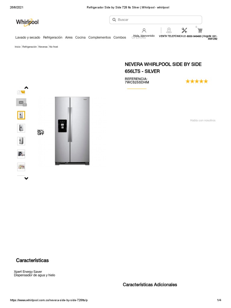Refrigerador Side by Side 728 Lts Silver - Whirlpool - Whirlpool | PDF