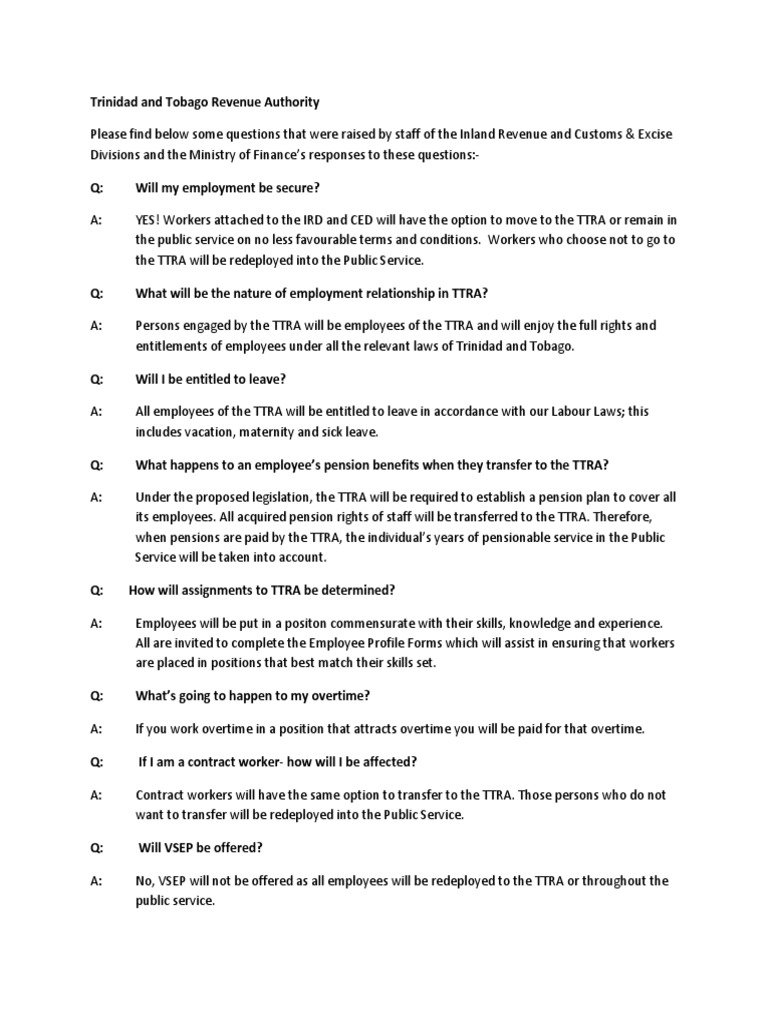 TTRA FAQs | PDF