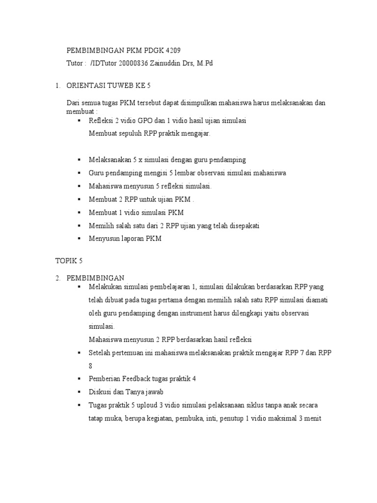 Pembimbingan Pkm Tuweb Ke 5 | PDF
