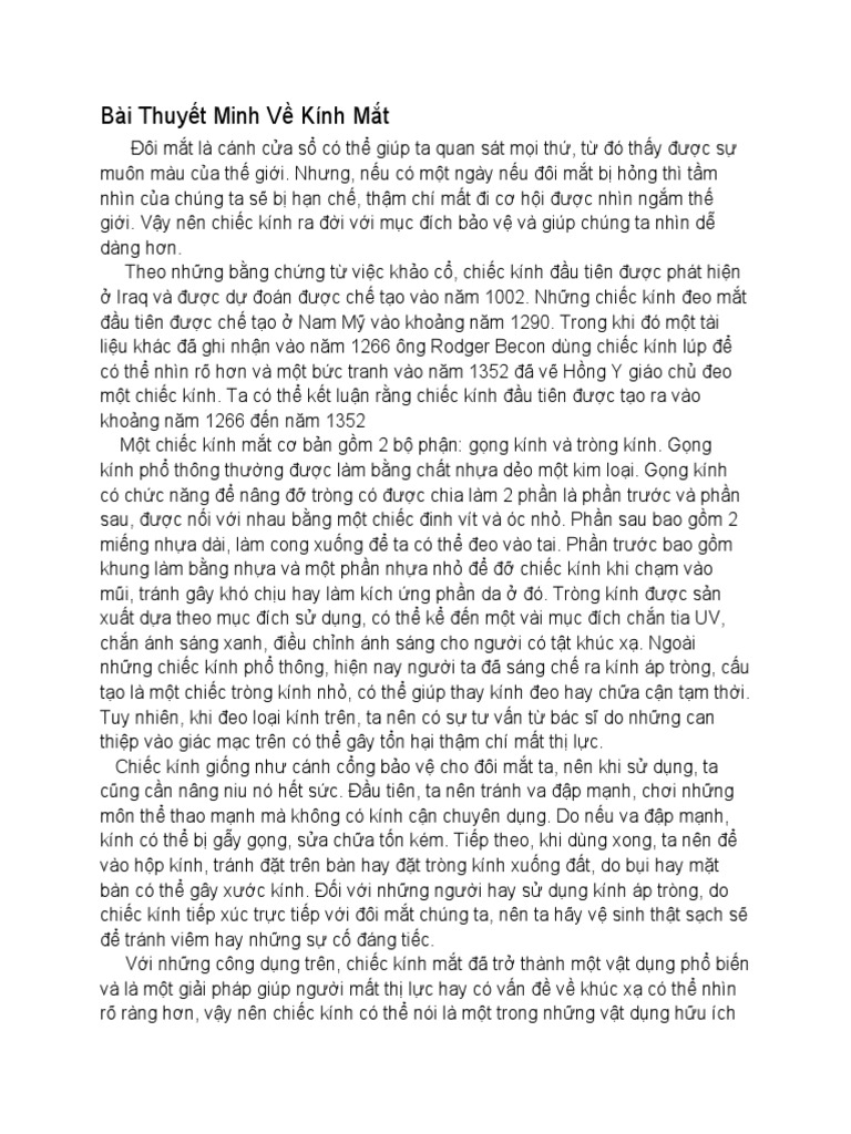 Bai Van Thuyet Minh Hoang Le Duc Minh 8liv | PDF