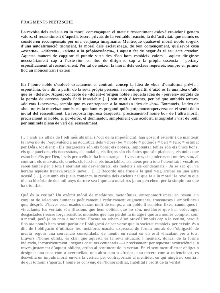 Fragments Nietzsche | PDF