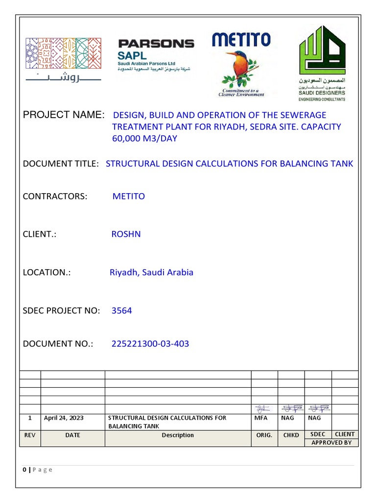 Balancing Tank Structural Design Report | PDF | Concrete | Building ...