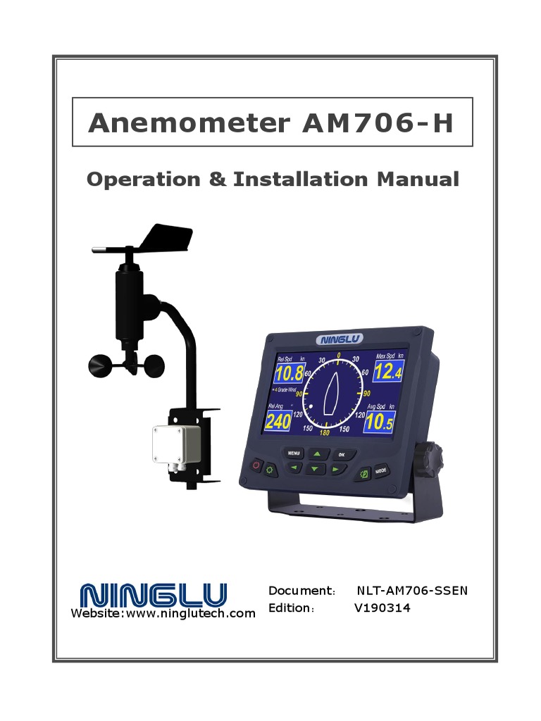 Anemometer AM706-H Installation Manual | PDF | Wind Speed | Wound
