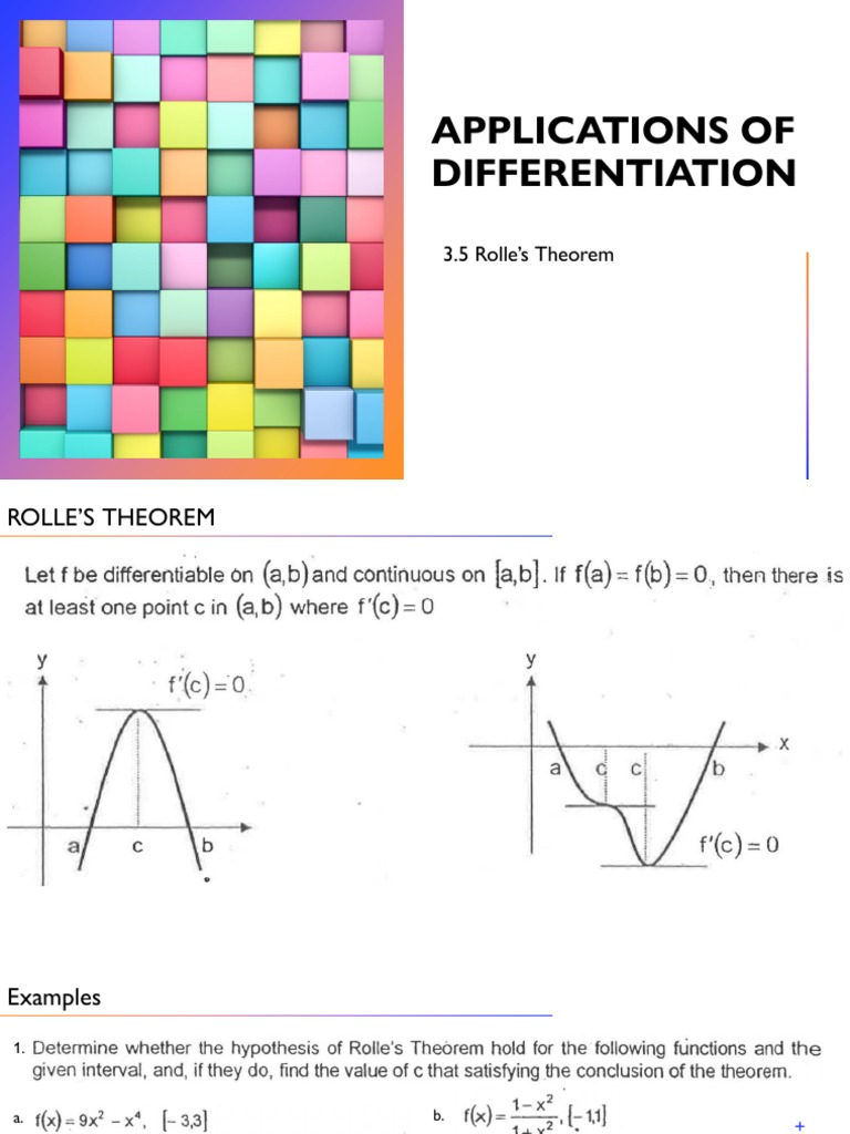 3.5 Rolle's Theorem Mean Value Theorem | PDF