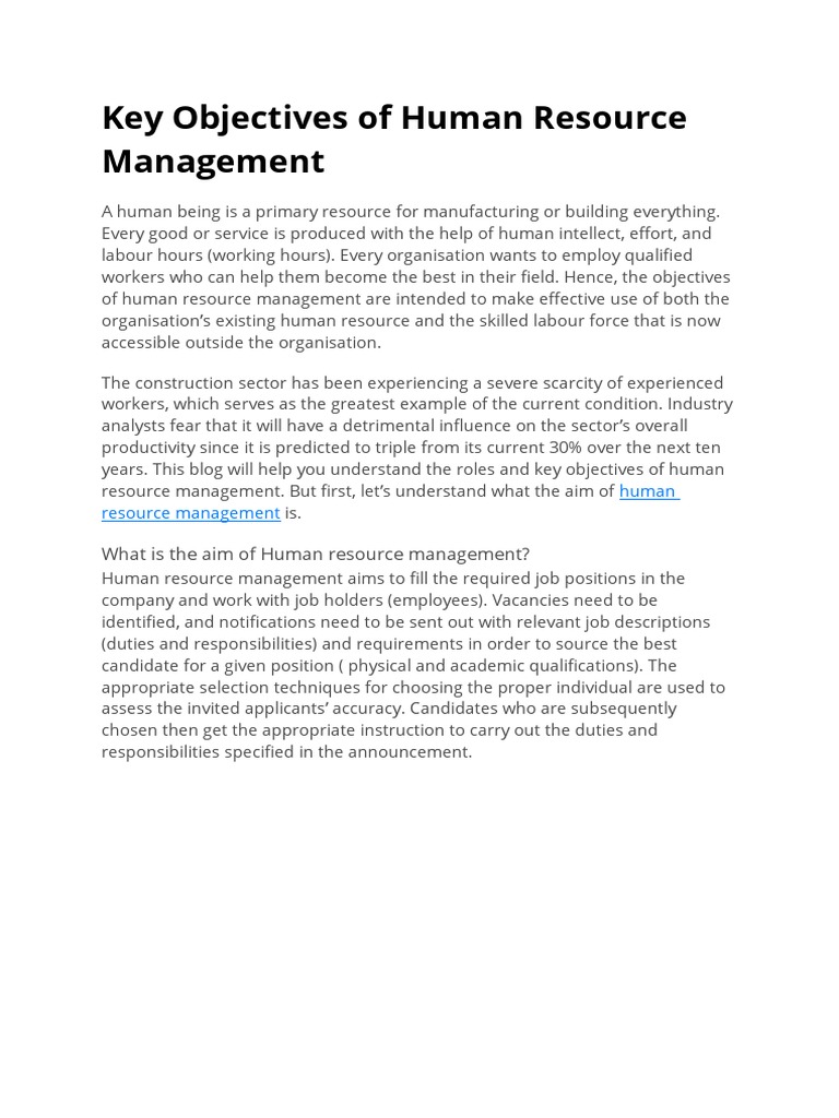 Objectives, Fundamentals, Nature & Scope of HRM | PDF | Human Resource ... Objectives, Fundamentals, Nature & Scope of HRM | PDF | Human Resource ...