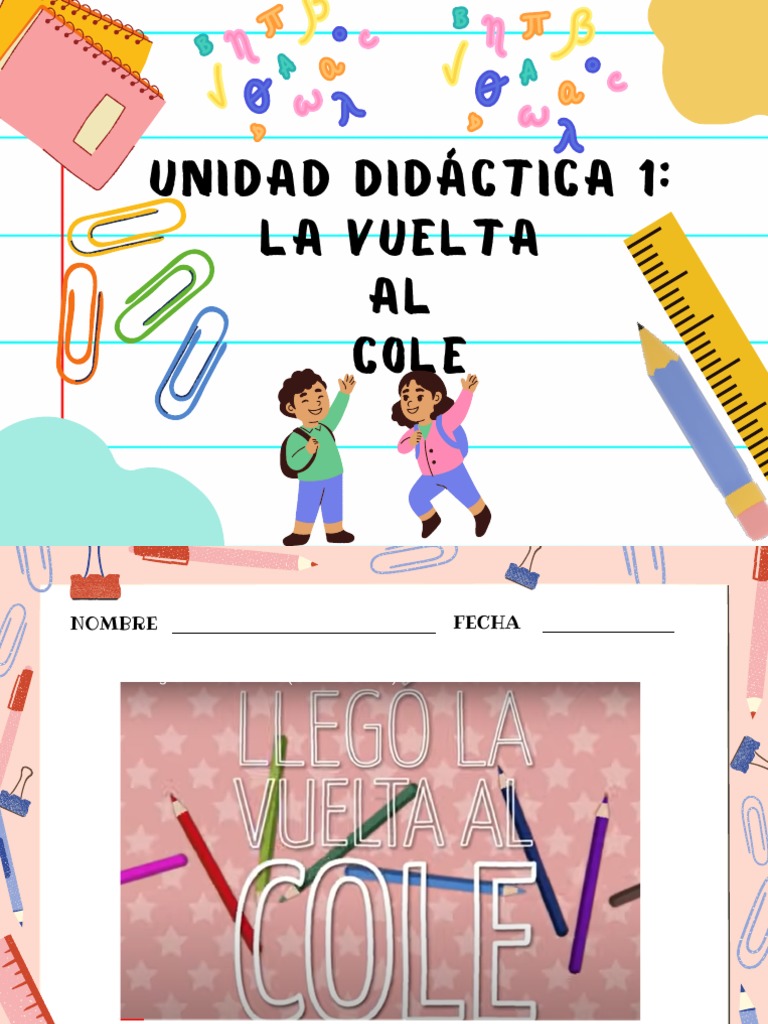 Actividades VUELTA AL COLE | PDF | Artes del Lenguaje y Comunicación
