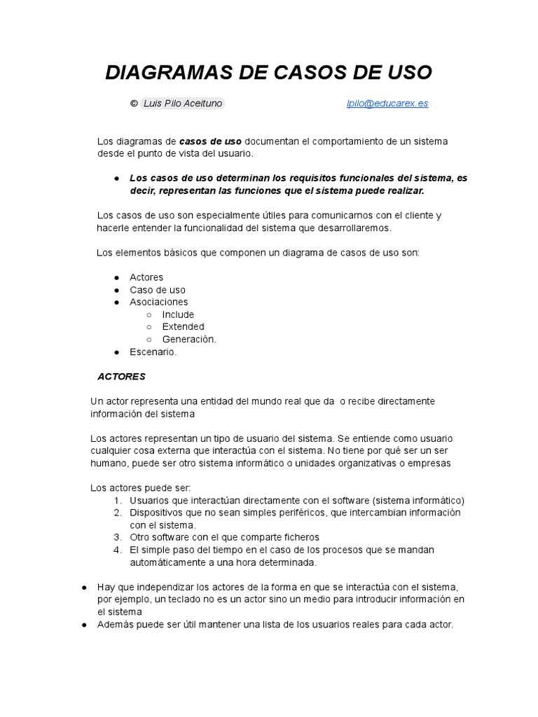 Diagramas de Casos de Uso | PDF | Caso de uso | Lenguaje de modelado ...