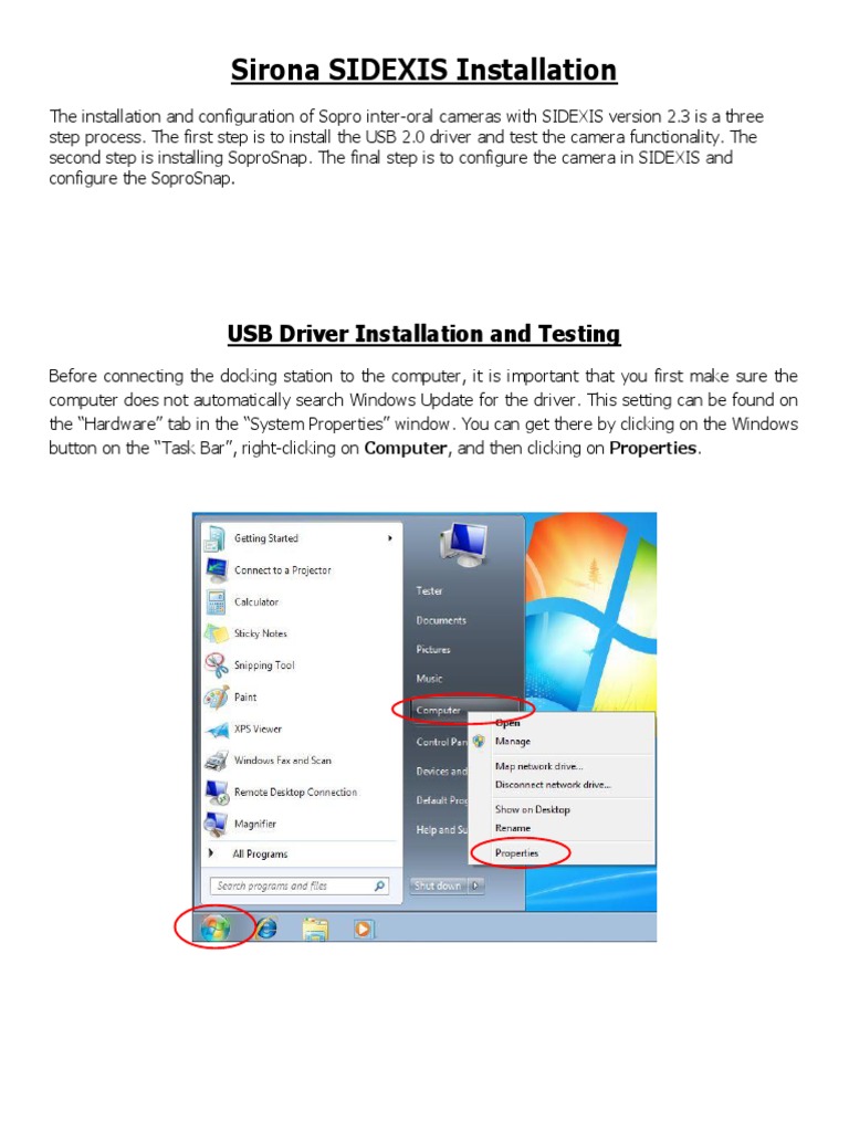 Silo - Tips Sirona Sidexis Installation | PDF | Installation (Computer Programs) | Device Driver