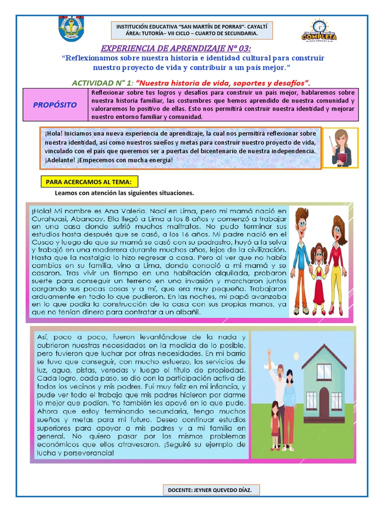 Experiencia Tutoria 4to | PDF | Cognición | Aprendizaje