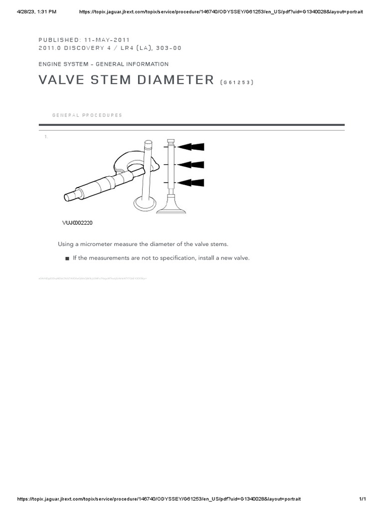Measuring Valve Stem Diameter Guide | PDF | Science & Mathematics ...