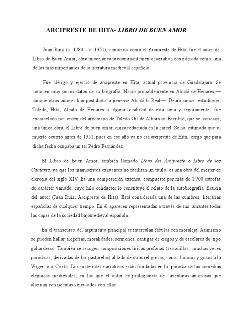 Arcipreste de Hita | PDF | Literatura española