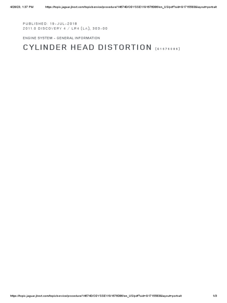 303-00 Cylinder Head Distortion | PDF | Mechanical Engineering | Manufactured Goods