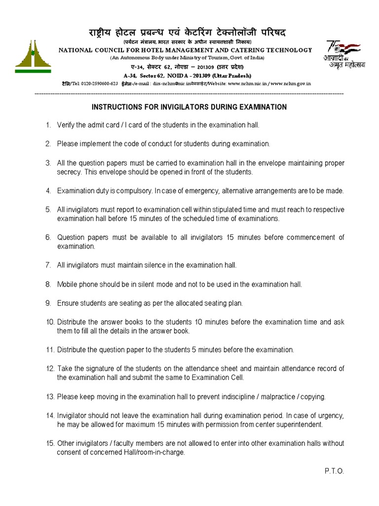 Exam Invigilator Guidelines and Duties | PDF | Computers | Technology & Engineering