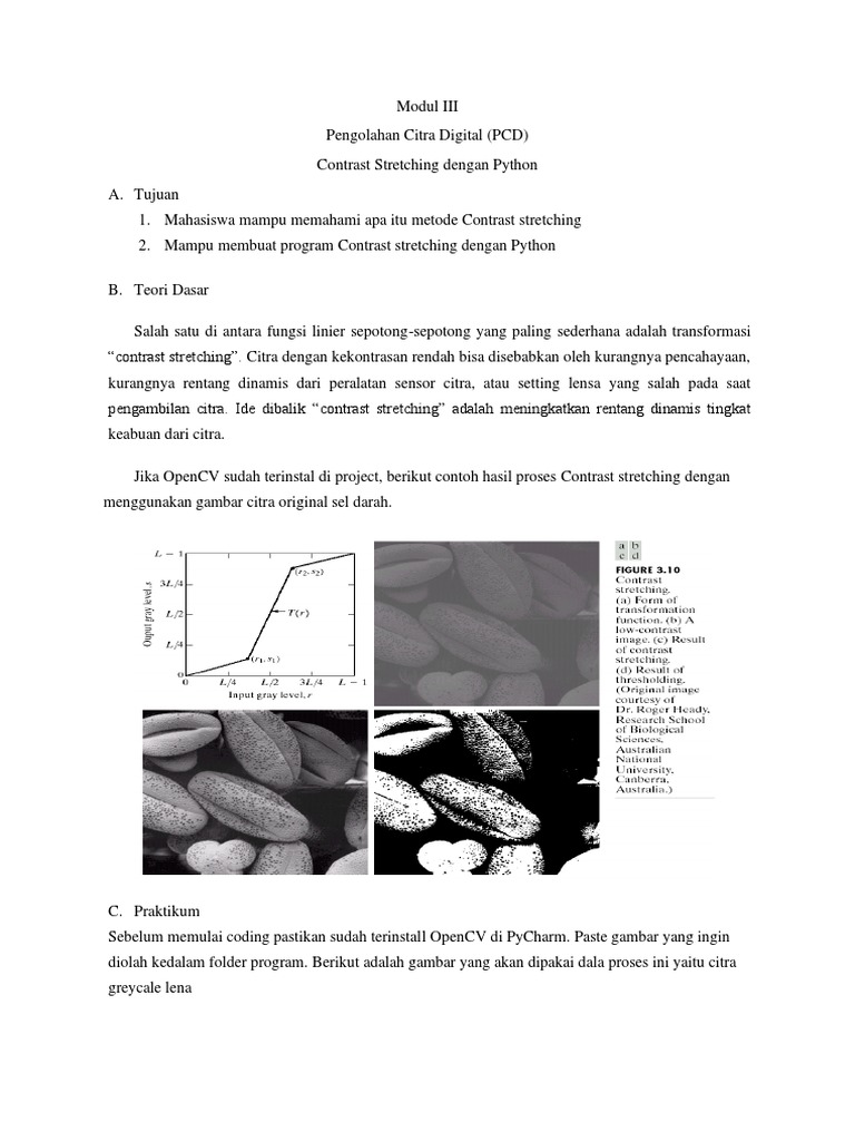 Modul 3 Pcd Python Contrast Stretching Pdf 