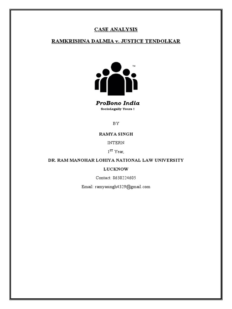293 - Case Analysis by Ramya Singh Group 2 | PDF