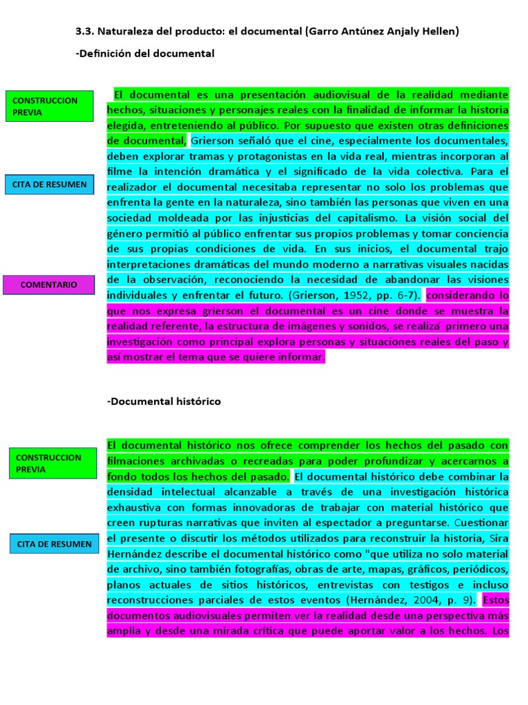 FICHA DE RESUMEN 2 | PDF | Documental | Vida