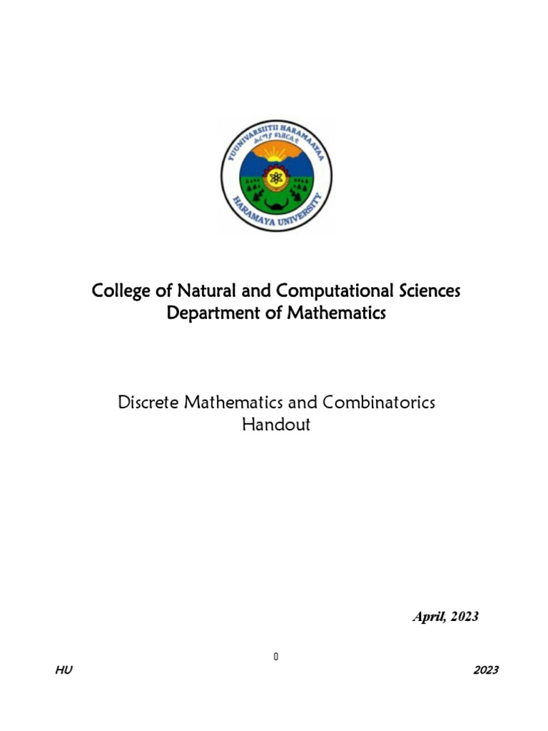 Discrete Maths and Combinatory Handout | PDF | Set (Mathematics ...