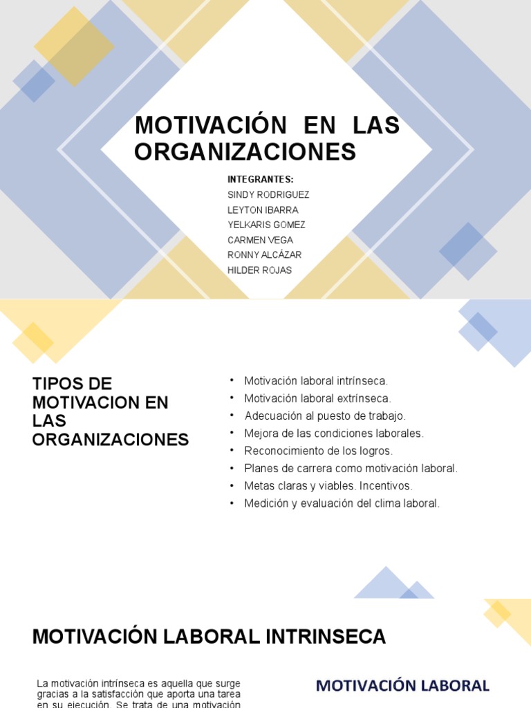MOTIVACION EN LAS ORGANIZACIONES (1) | PDF | Motivación | Motivacional