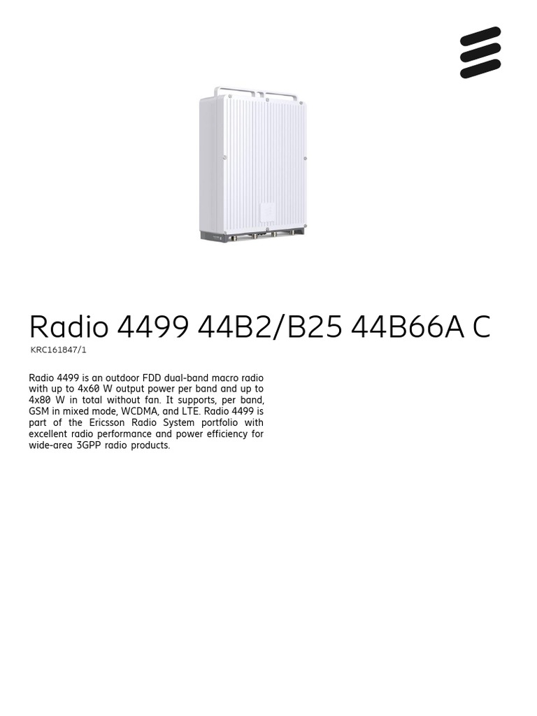 Radio 4499 Datasheet - 1 | PDF | Lte (Telecommunication) | Duplex ...