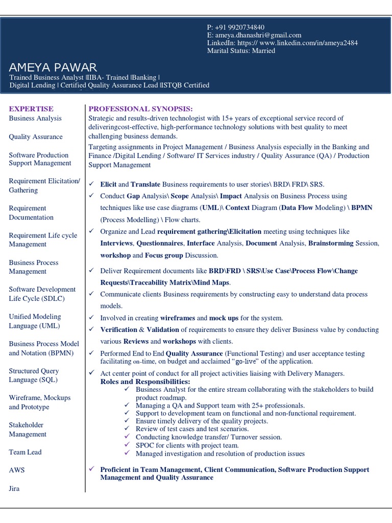 Ameya Pawar BA Resume | PDF