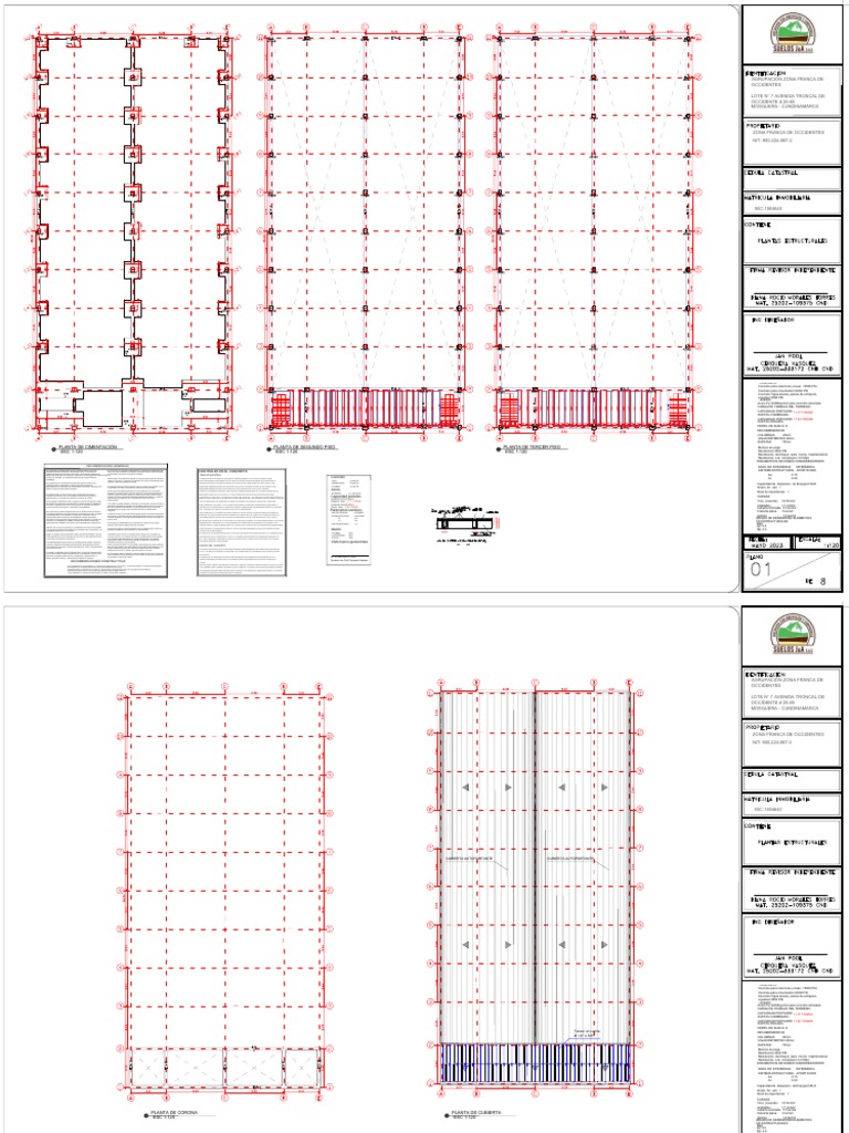 Modelo para Planos Estructurales de Una Bodega en Concreto | PDF | Hormigón | Ingeniero civil