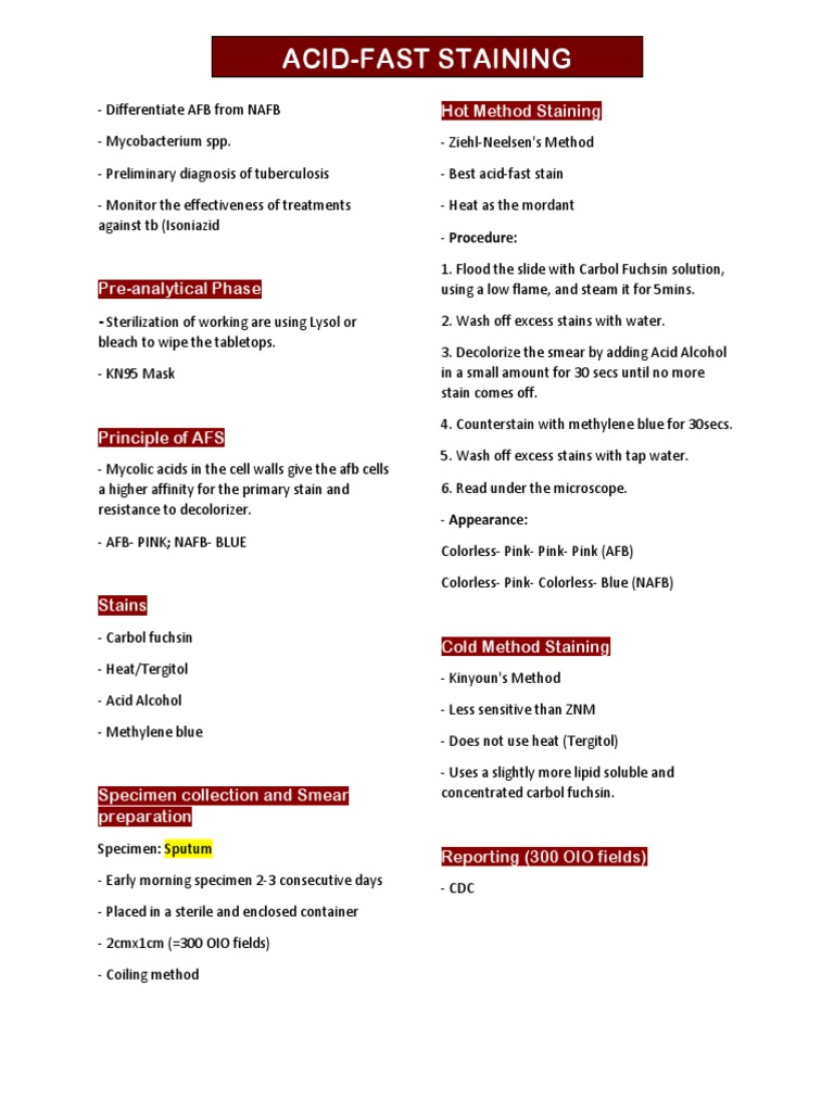 Acid-Fast Staining | PDF | Staining | Microscopy