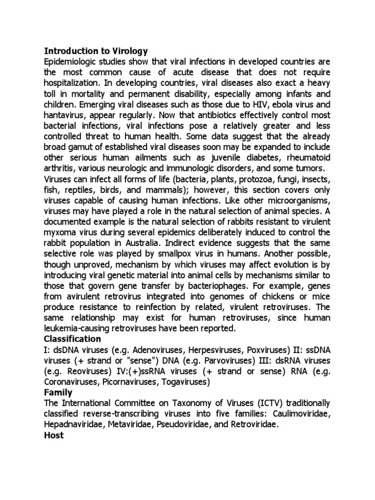 Introduction To Virology | PDF