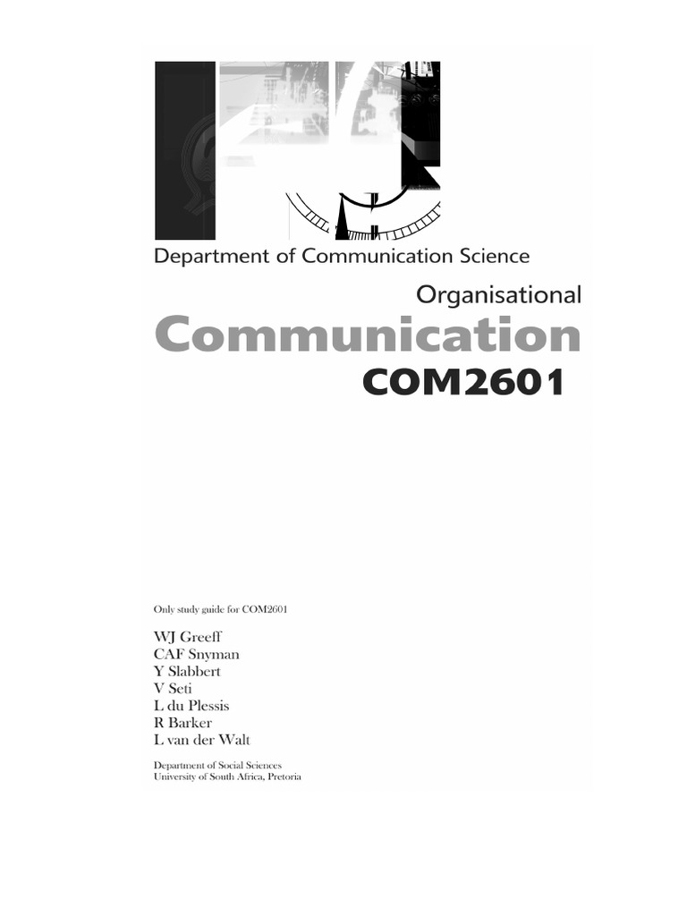 Com2601 Study Guide | PDF | Communication | Decision Making