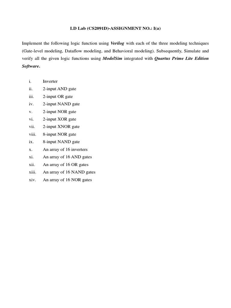 Verilog Logic Function Implementation Guide | PDF