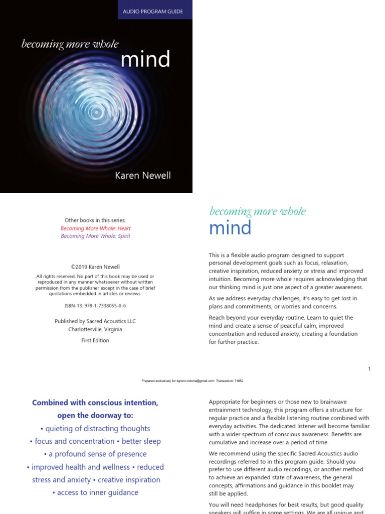 Whole Mind - PDF | PDF | Thought | Sleep