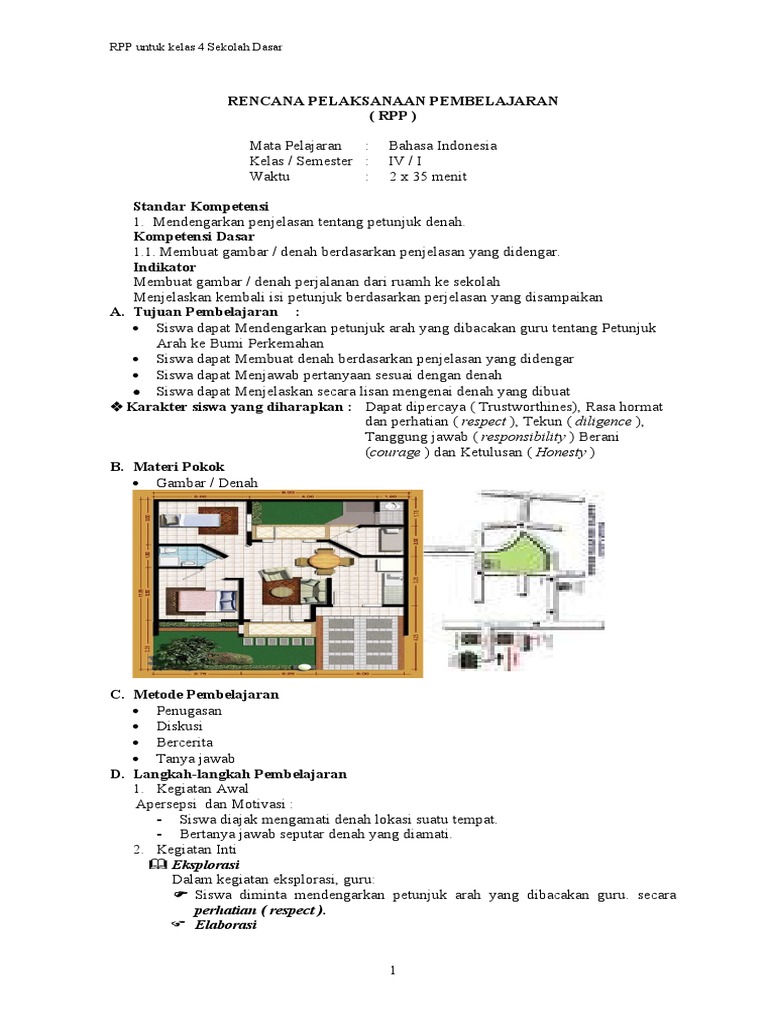 RPP Bahasa Indonesia Kelas 4 SD | PDF