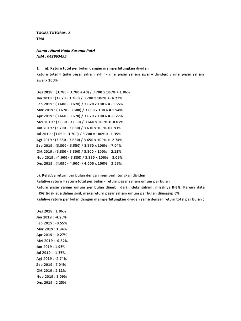 Tugas Teori Portofolio 2 | PDF