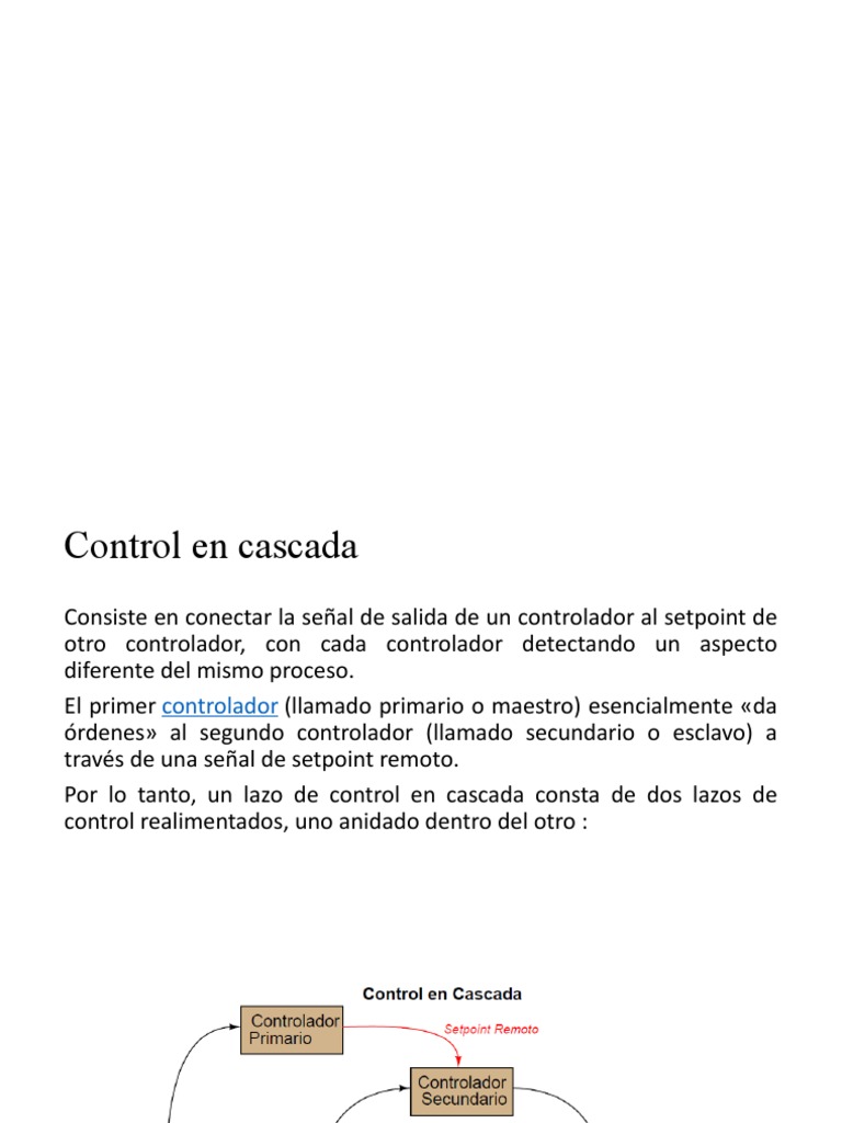 Control en Cascada: Requisitos y Ventajas | PDF | Sistema de control ...