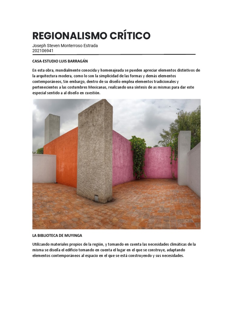 Regionalismo Crítico - 202106941 | PDF