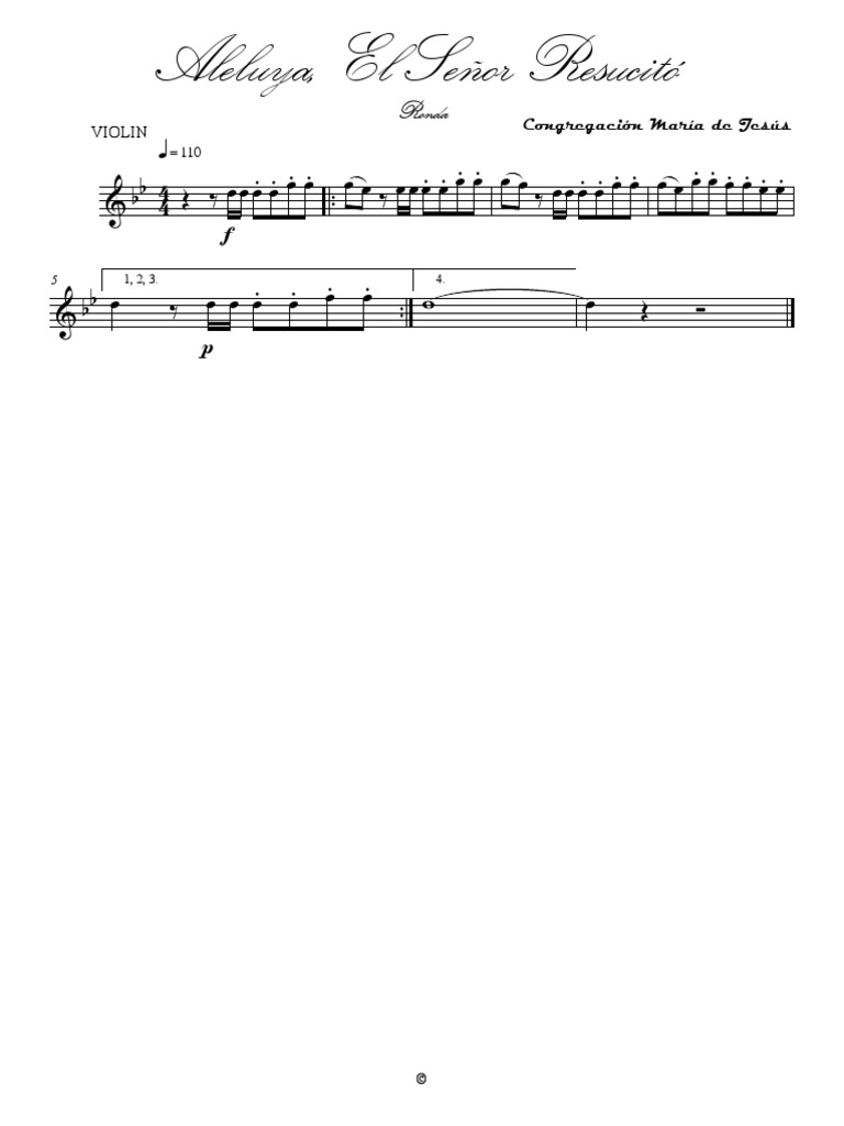 Aleluya, El Señor Resucitó VIOLIN | PDF